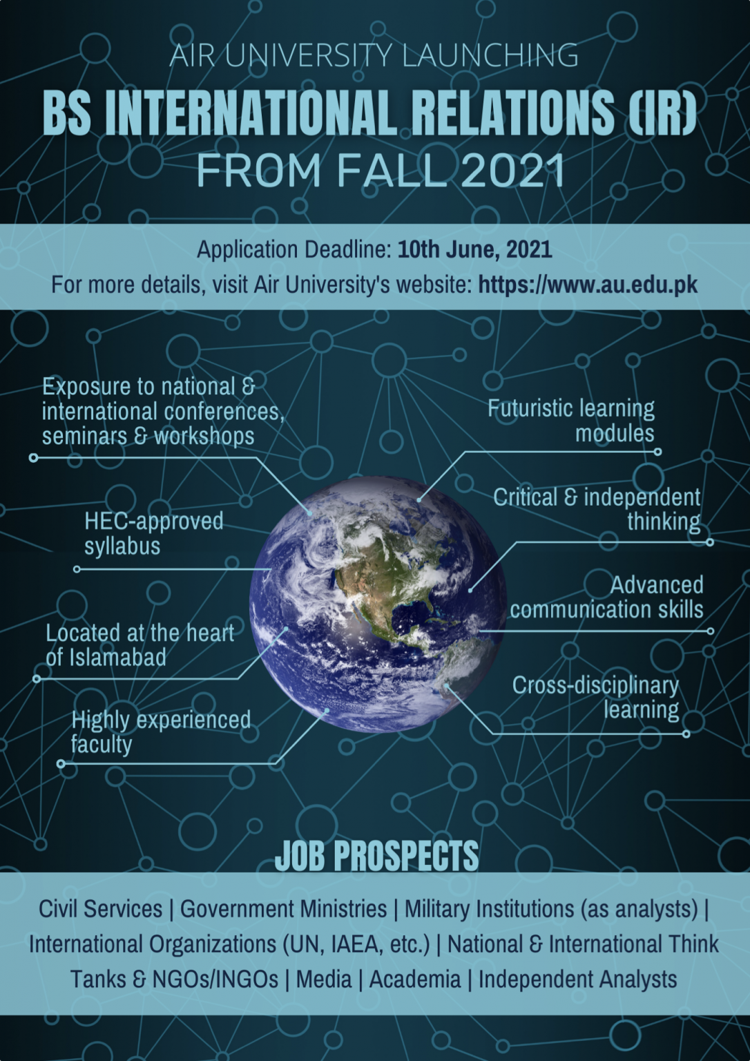 Air University Launching BS INTERNATIONAL RELATIONS (IR) - Strafasia ...